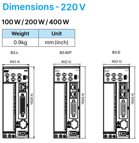 ASD-B3-0421-L driver Delta B3 400W